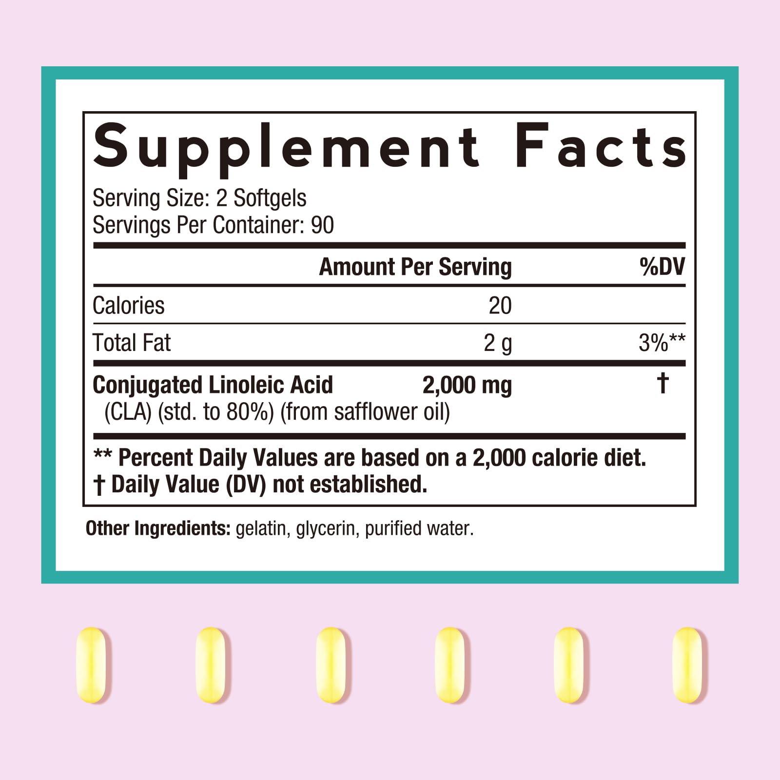 2000 mg CLA softgels for fat burning