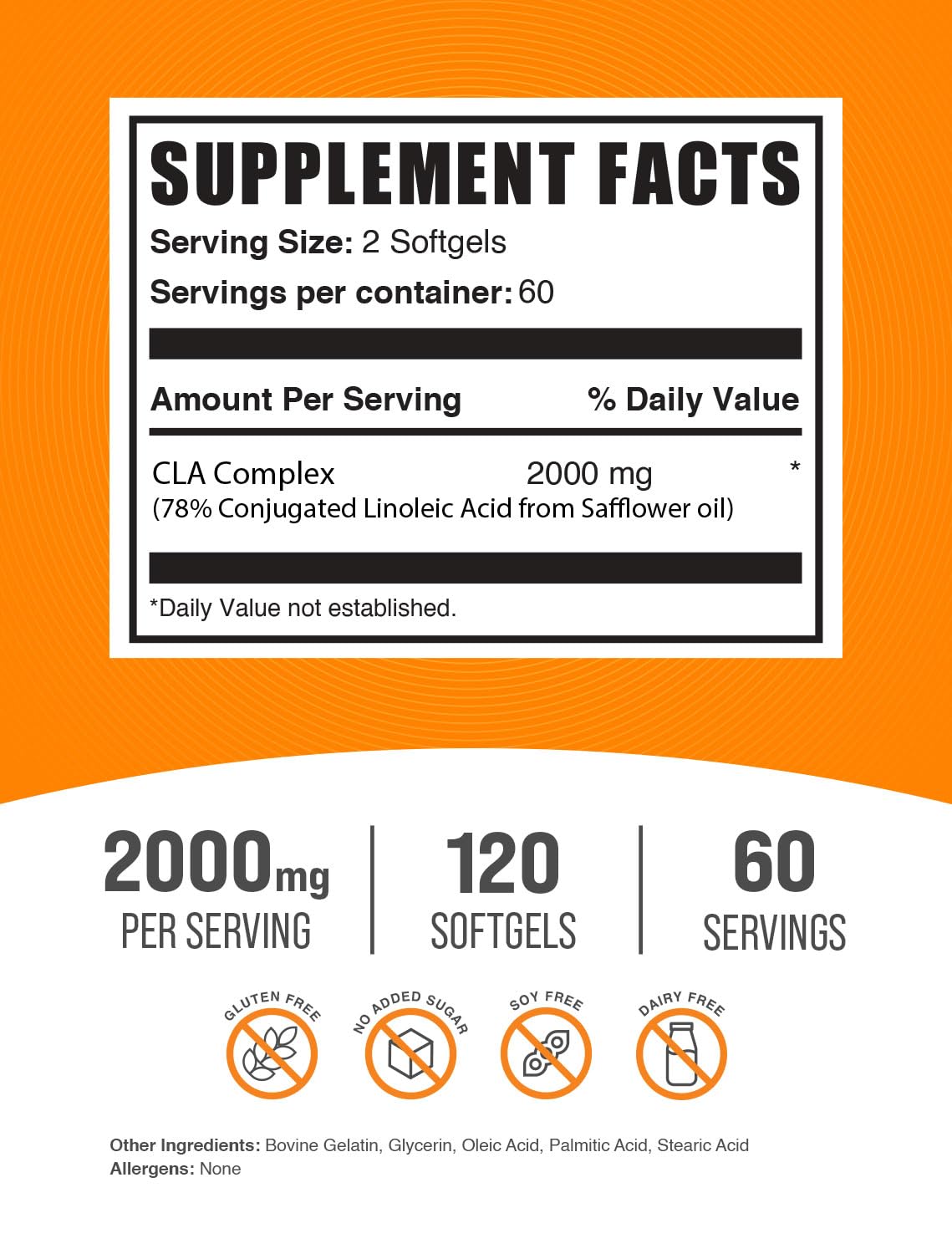 2000 mg CLA supplement for fitness