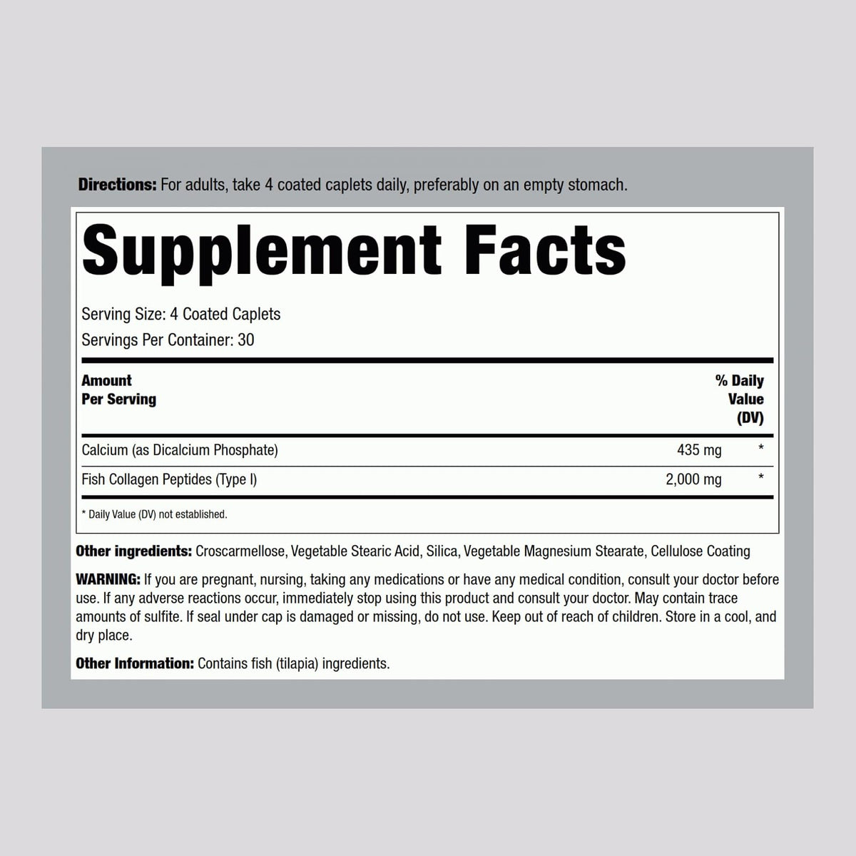 2000 mg collagen peptides caplets