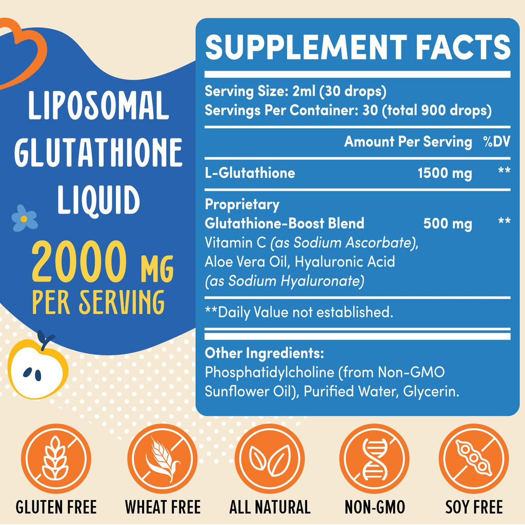2000 mg glutathione liquid supplement