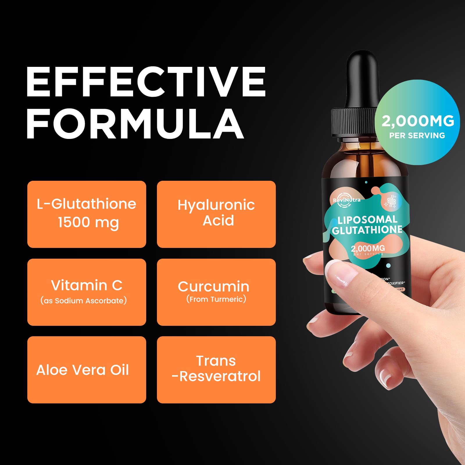 2000 mg glutathione liquid supplement