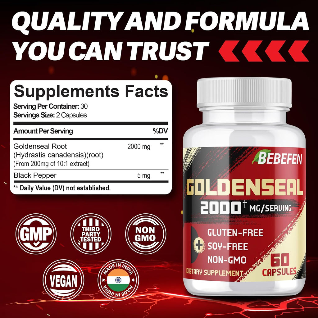 2000 mg Goldenseal capsules for wellness