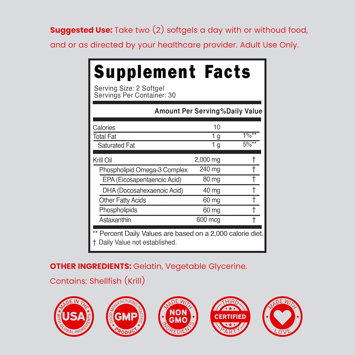 2000 mg krill oil dosage