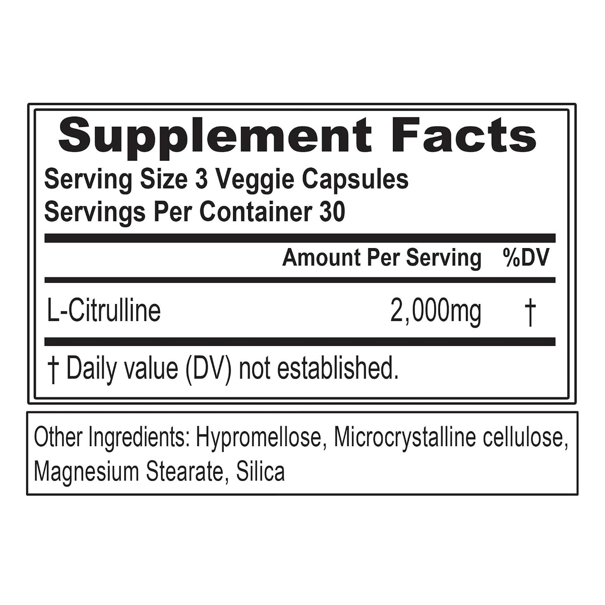 2000 mg L-Citrulline capsules for energy
