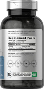 2000 mg l-lysine supplement