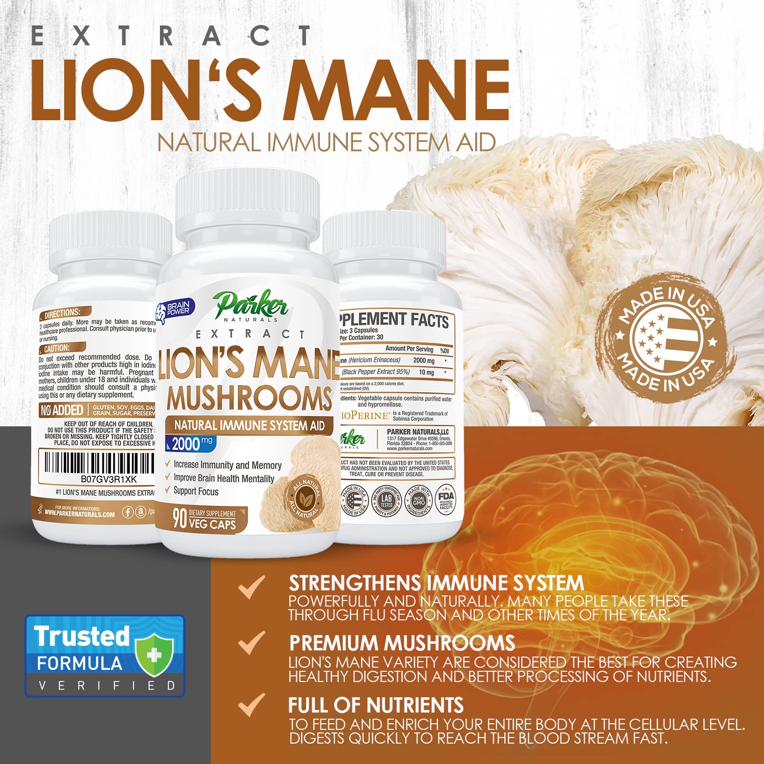 2000 mg Lion's Mane capsules