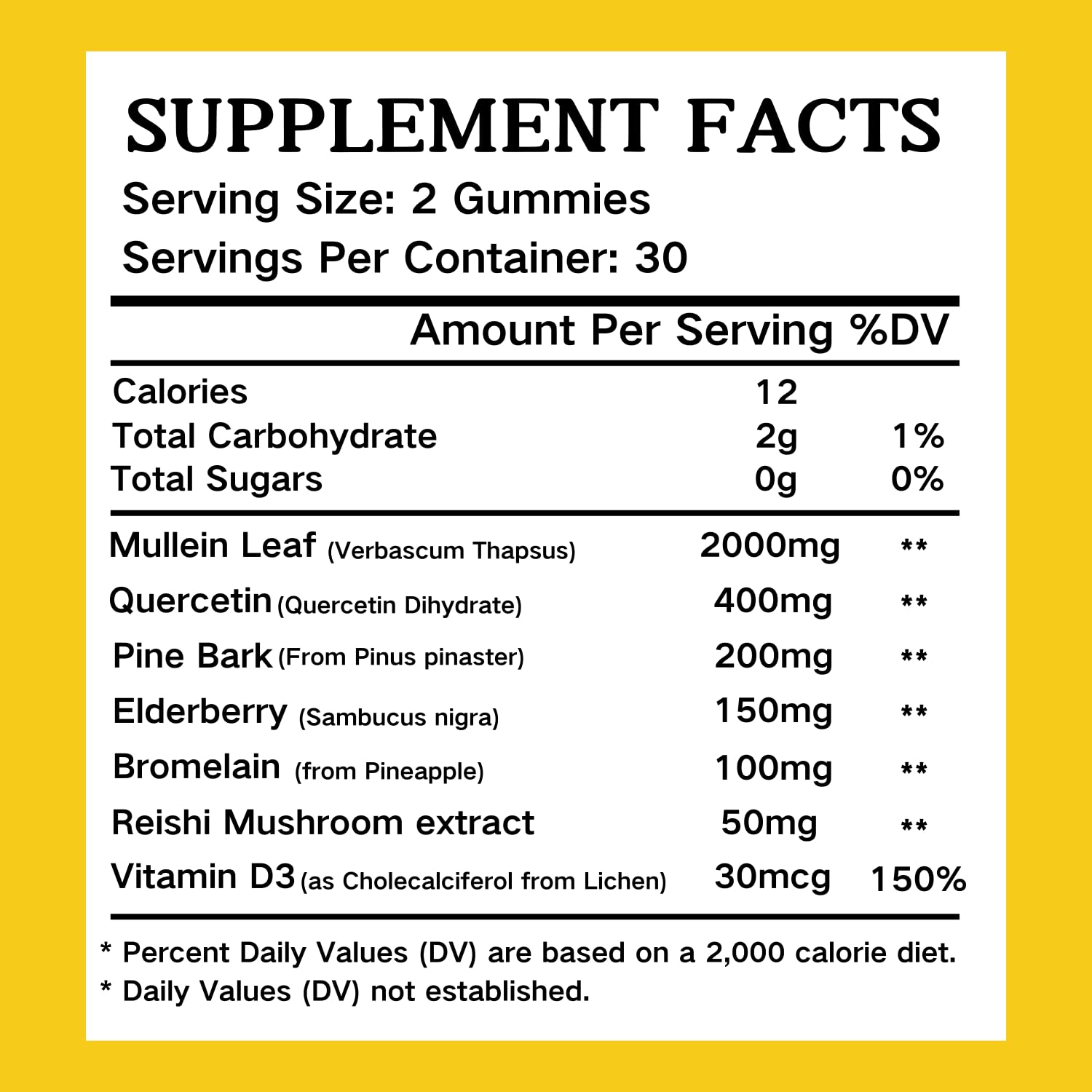 2000 mg Mullein gummies for natural relief