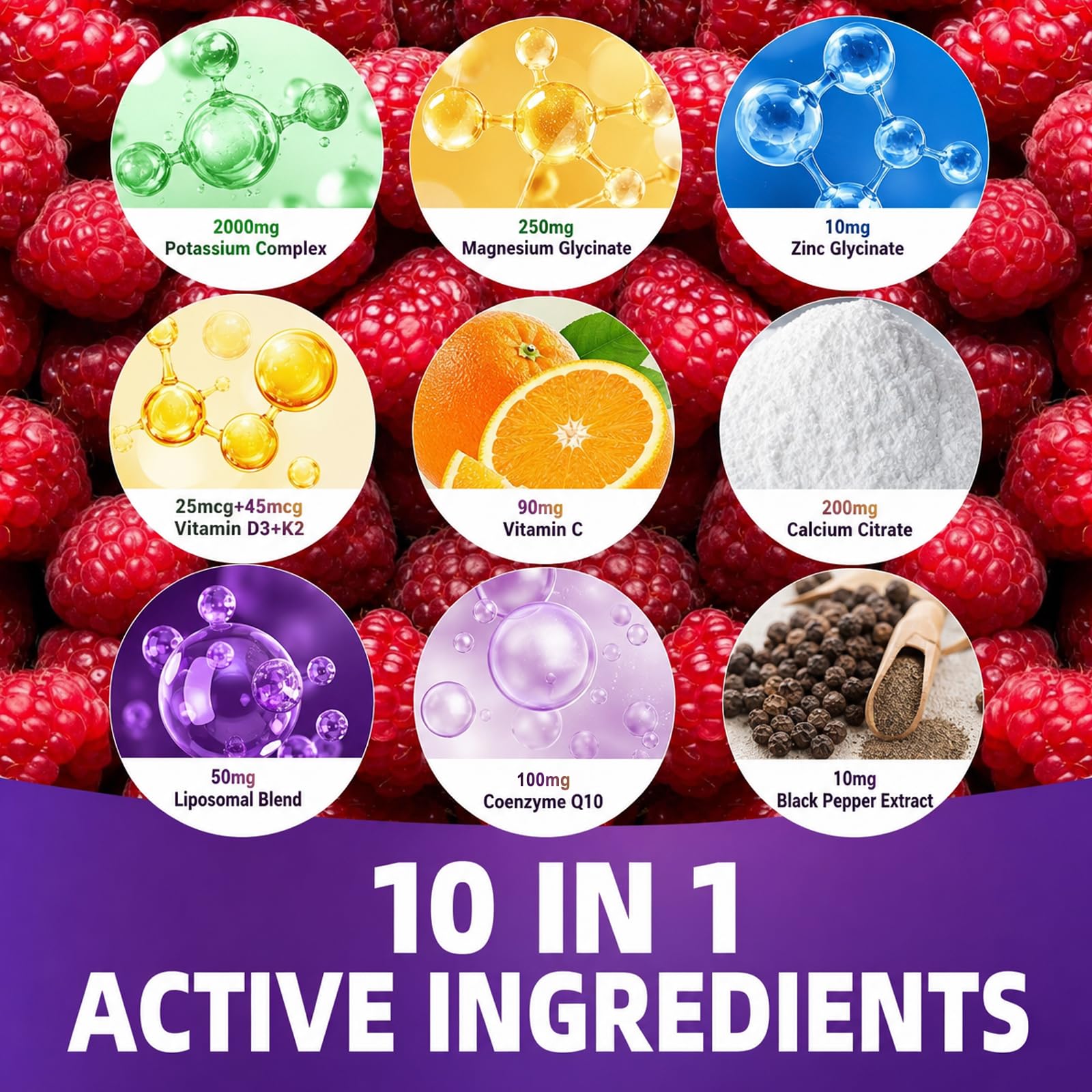 2000 mg potassium supplement gummies