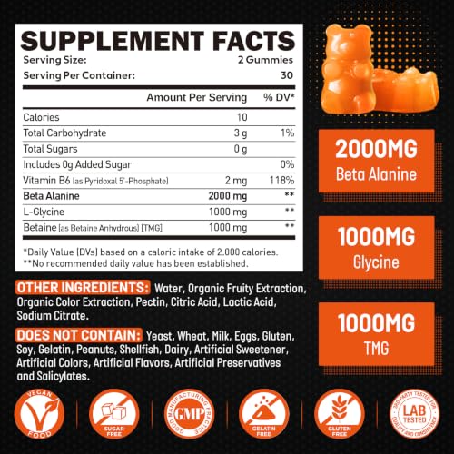 2000 mg pre-workout gummy supplement