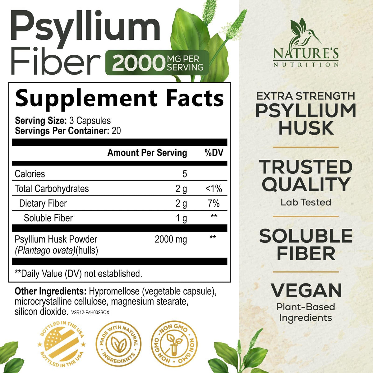 2000 mg psyllium husk powder benefits