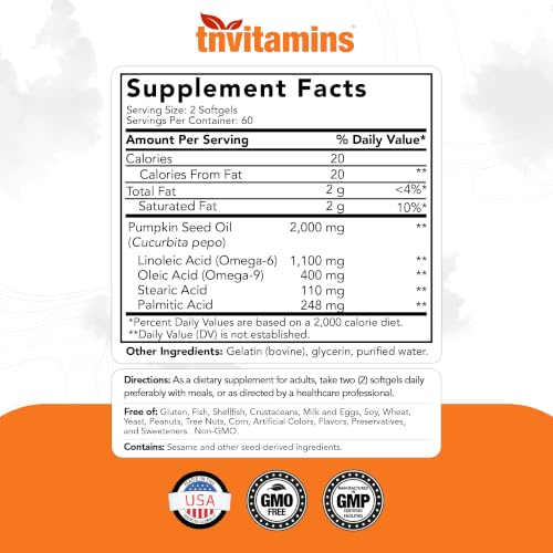 2000 mg pumpkin seed oil softgels