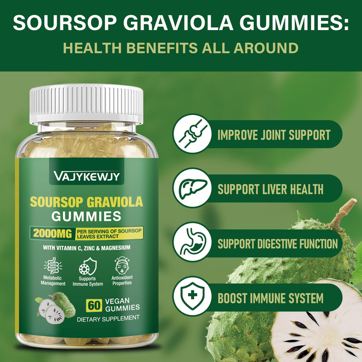 2000 mg soursop vitamin c gummies