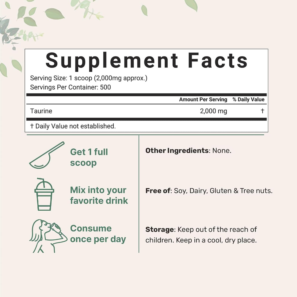 2000 mg taurine supplement benefits