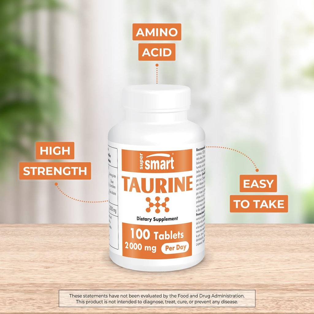 2000 mg taurine tablets for energy