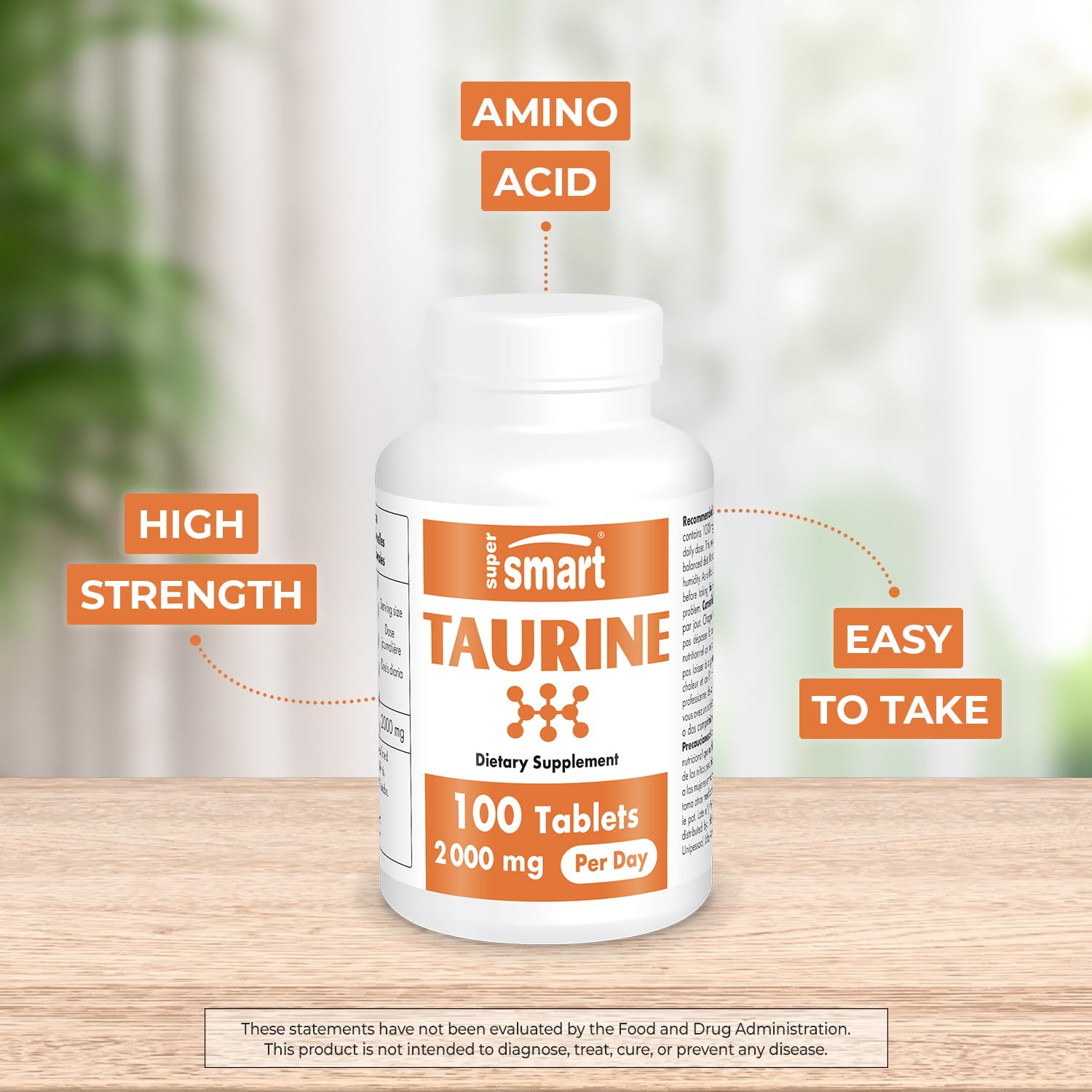 2000 mg taurine tablets for energy