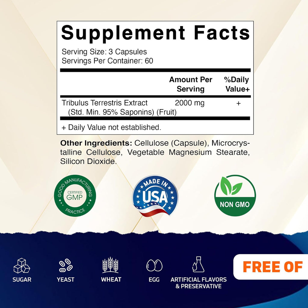 2000 mg Tribulus for vitality
