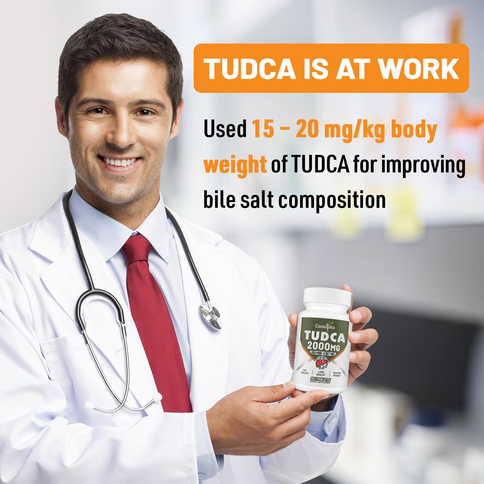 2000 mg TUDCA capsules for liver health