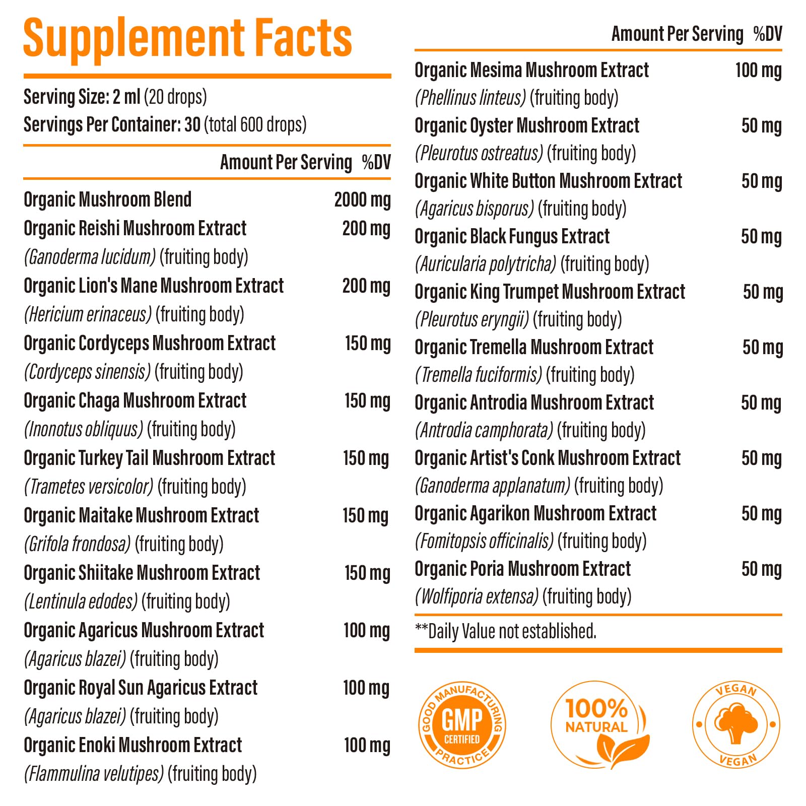 2000 mg turkey tail mushroom extract