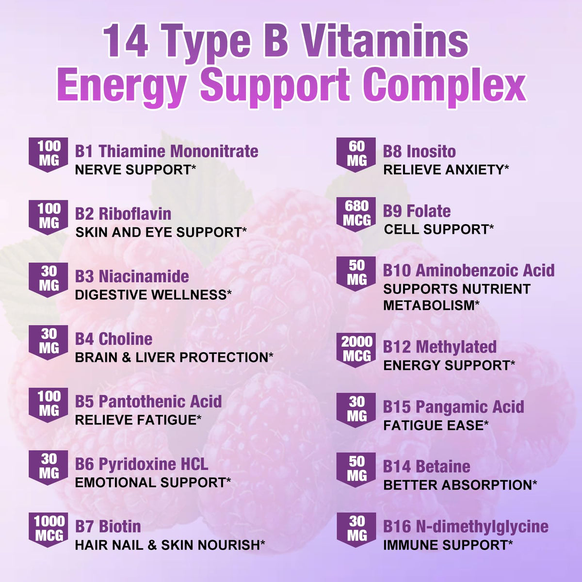 2000 mg Vitamin B Complex dosage