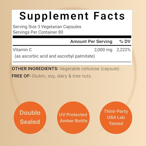 2000 mg Vitamin C vegetarian capsules