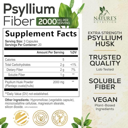 2000mg psyllium capsules for wellness