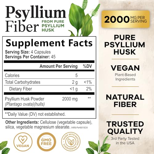 2000mg psyllium fiber per serving