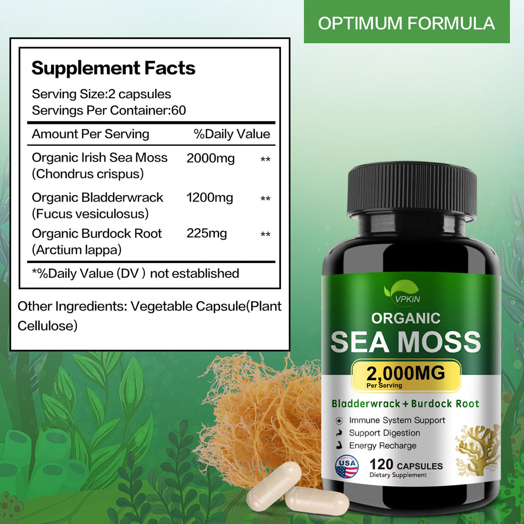2000mg sea moss capsules for wellness