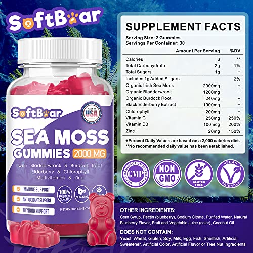 2000mg sea moss gummies for all ages