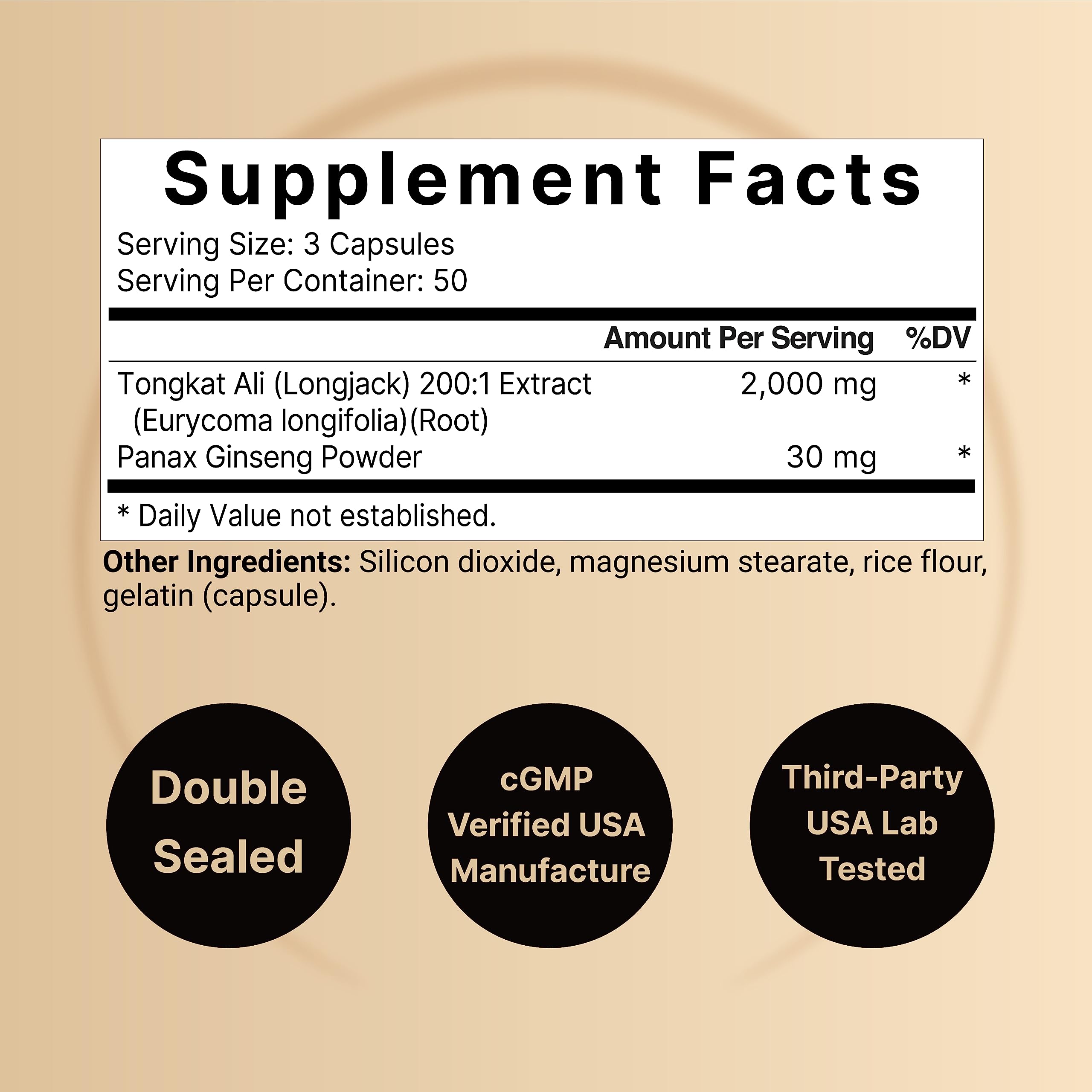 2000mg Tongkat Ali per serving