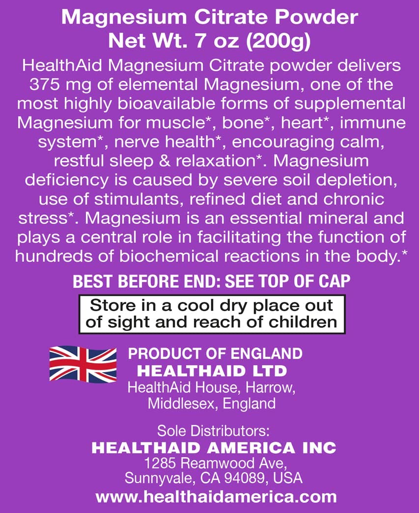 200g Magnesium Citrate for muscle support