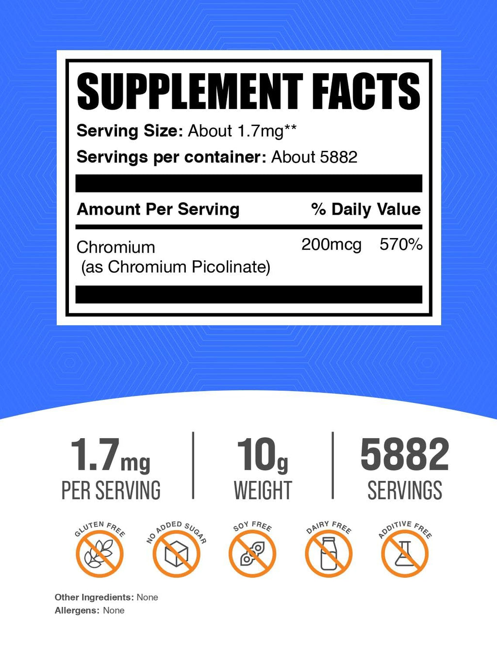 200mcg chromium per serving