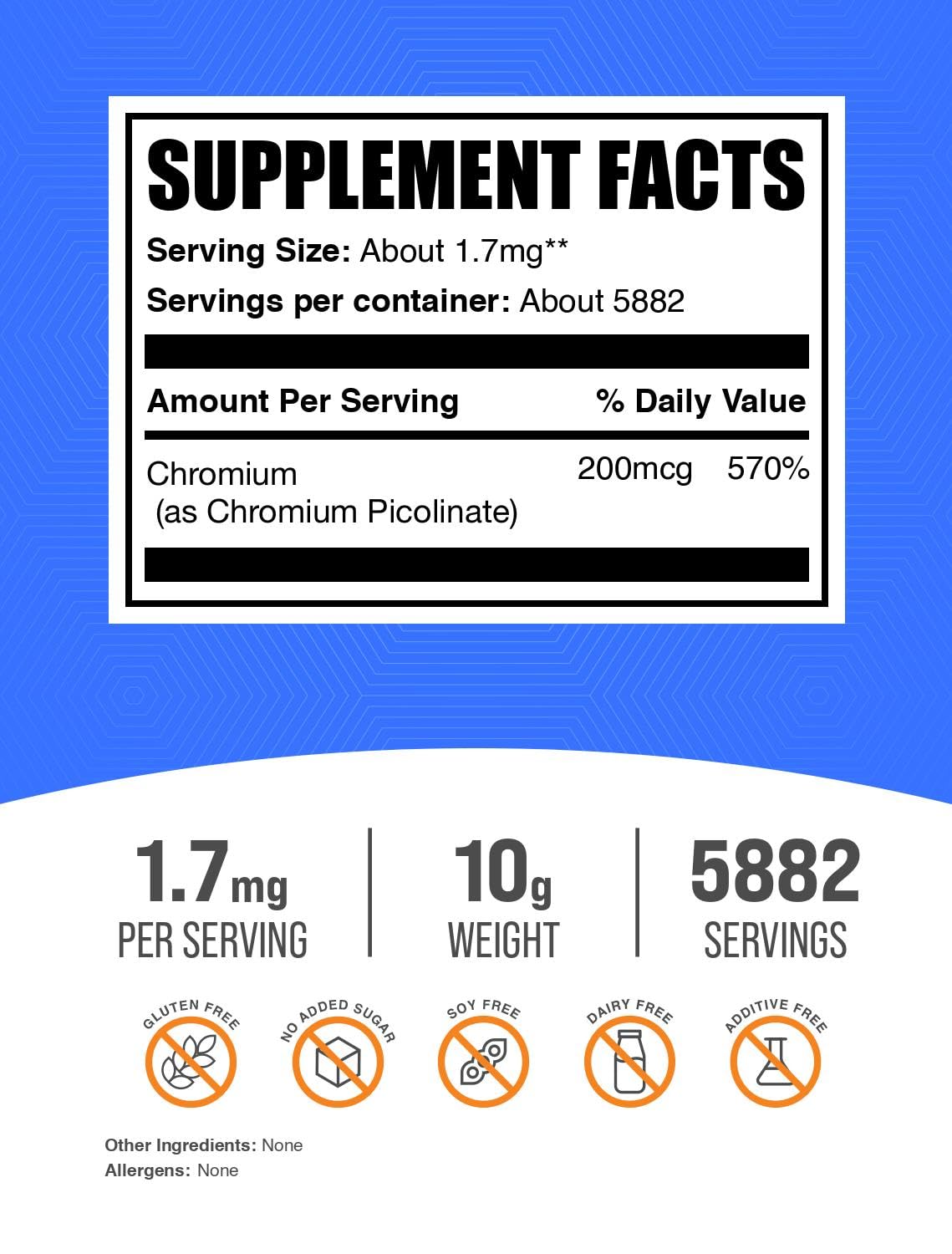 200mcg chromium per serving