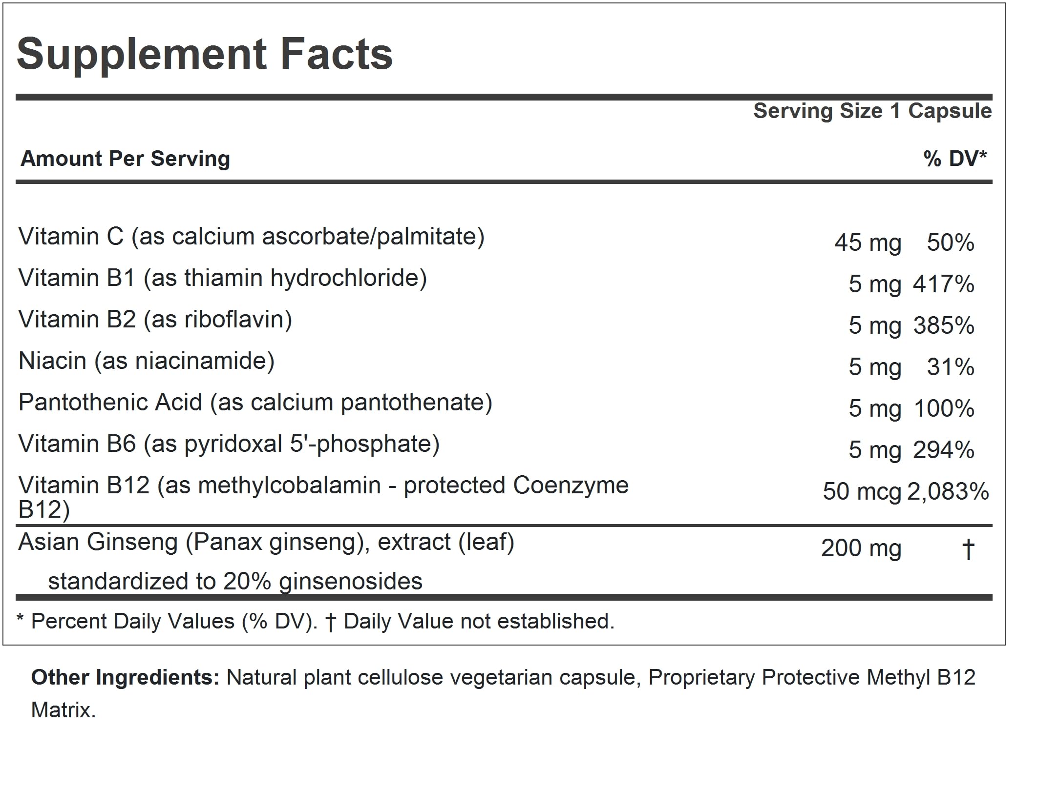 200mg ginseng for daily vitality