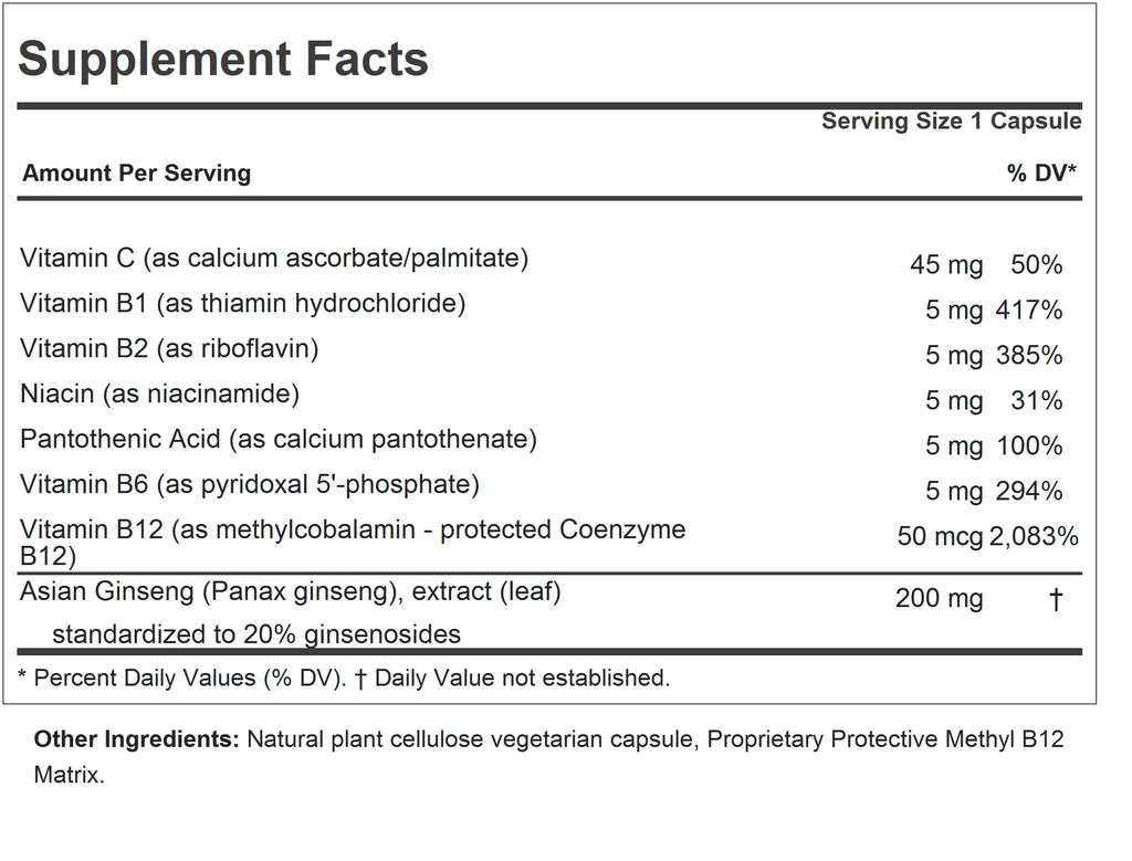 200mg ginseng for fatigue support