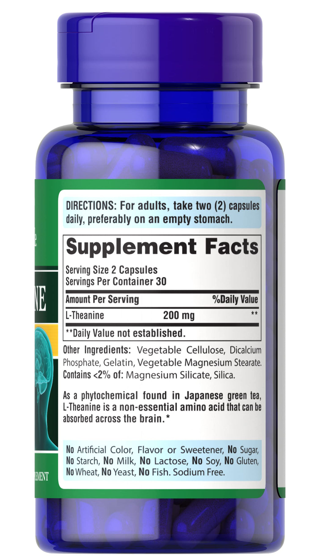 200mg L-Theanine for stress relief