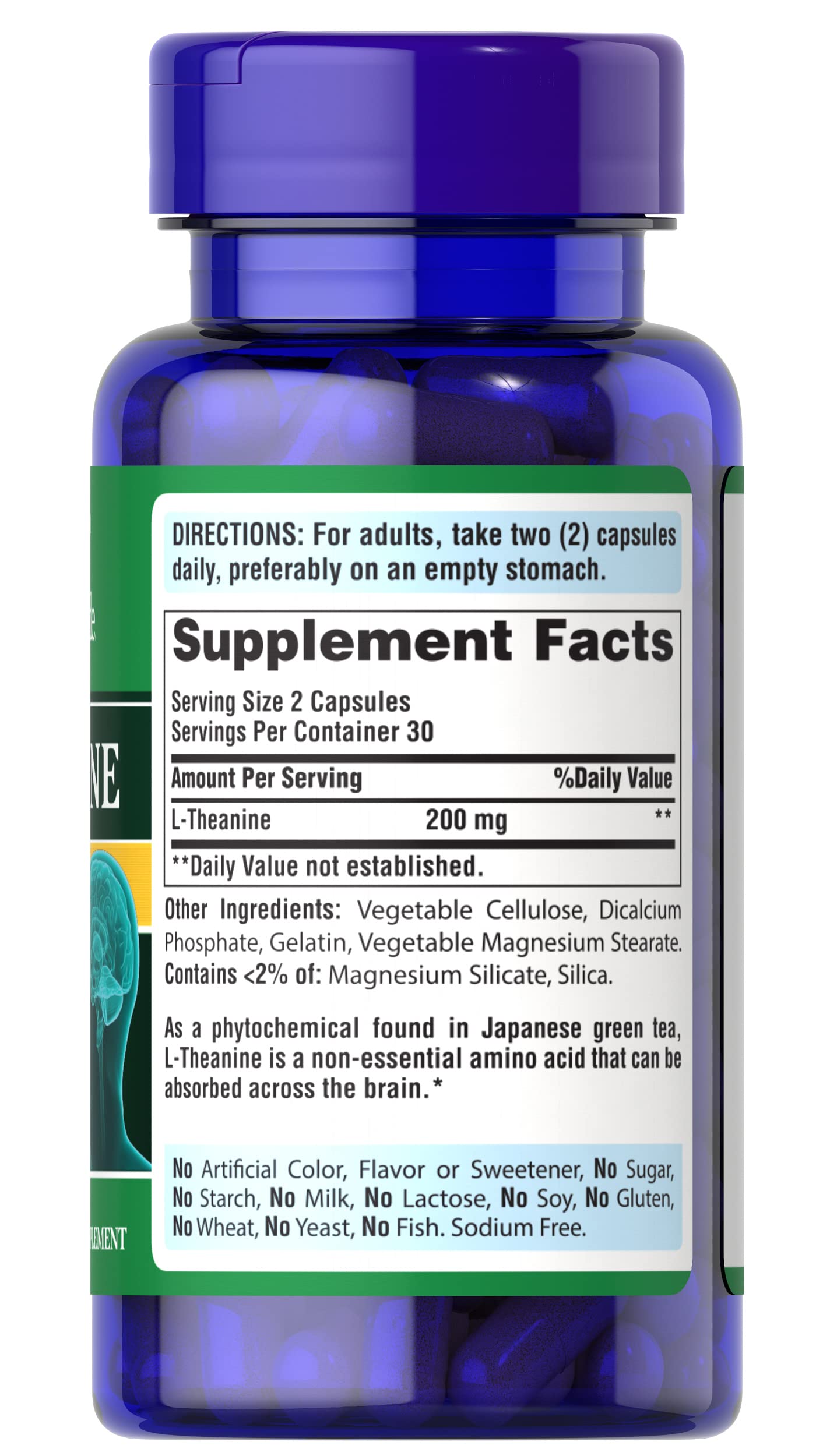 200mg L-Theanine for stress relief