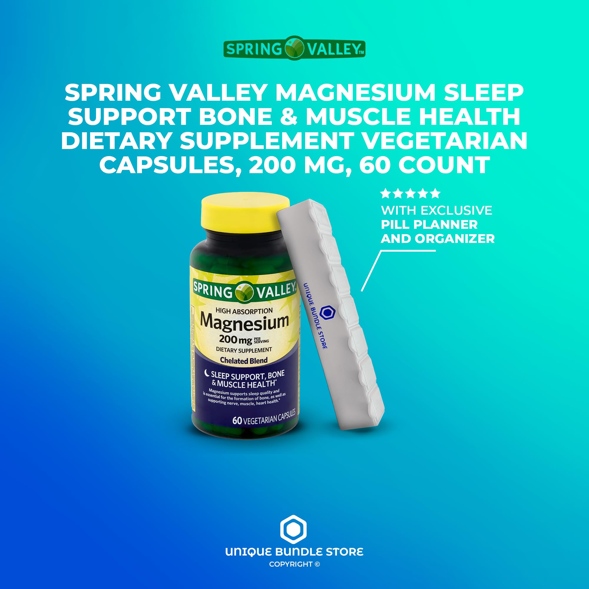 200mg magnesium capsules with pill organizer