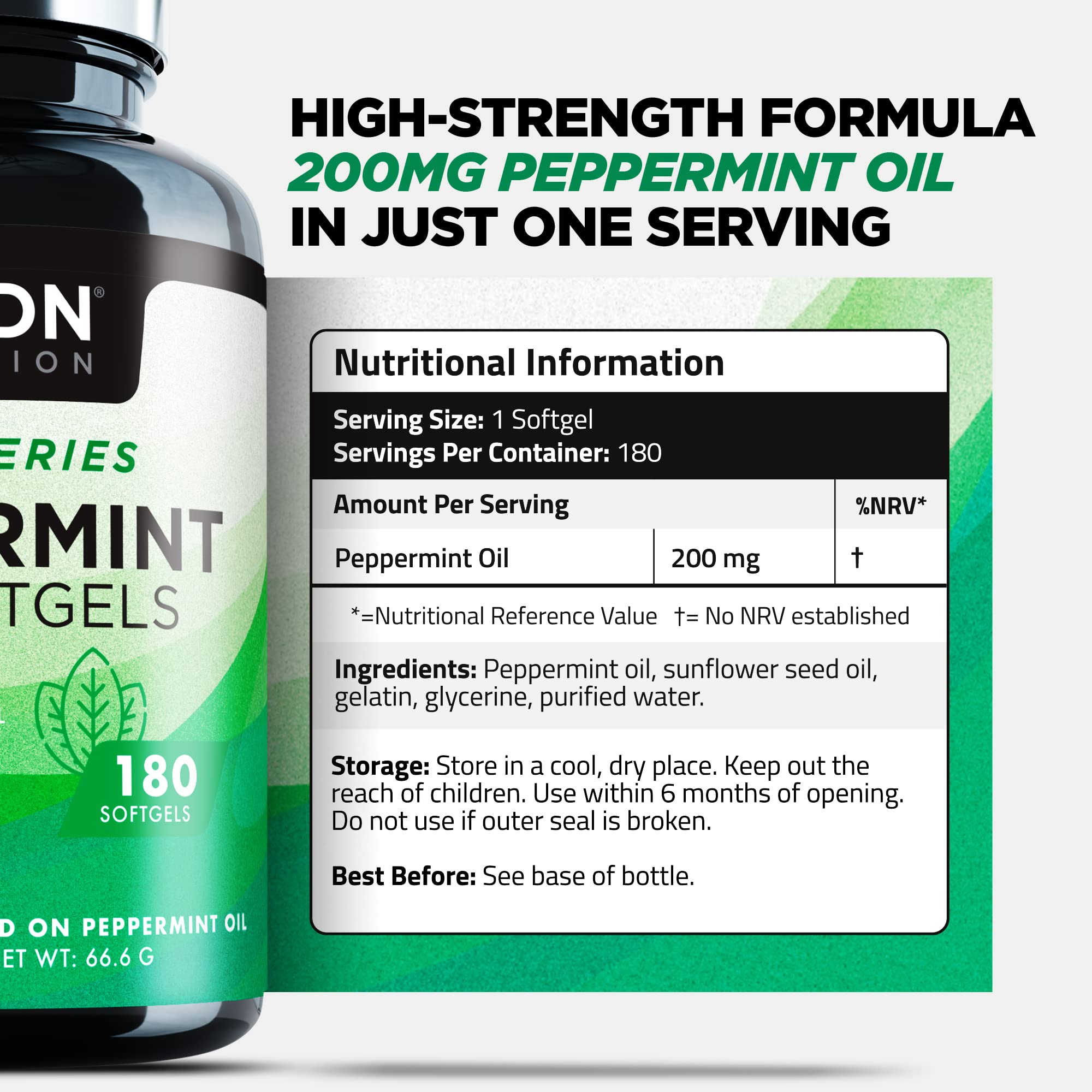 200mg peppermint oil for gas relief