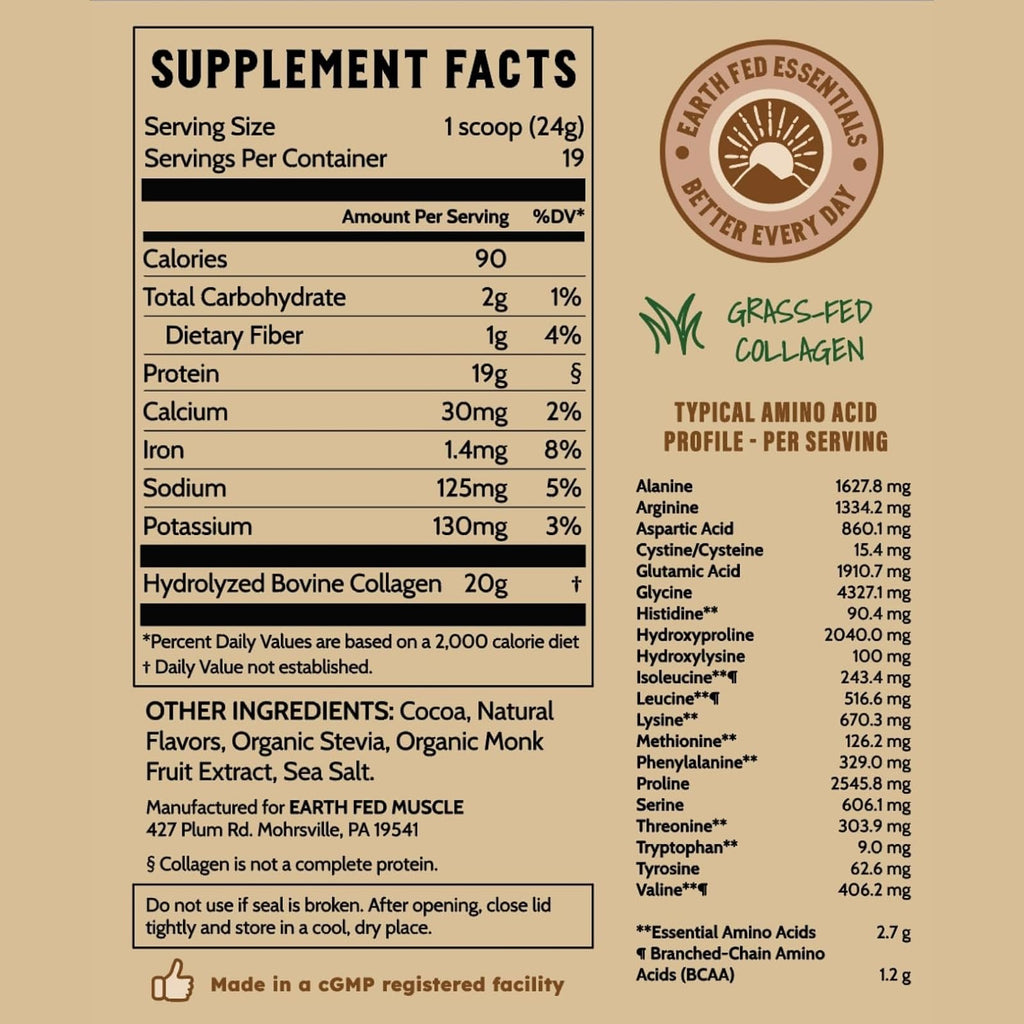20g chocolate collagen peptides per serving