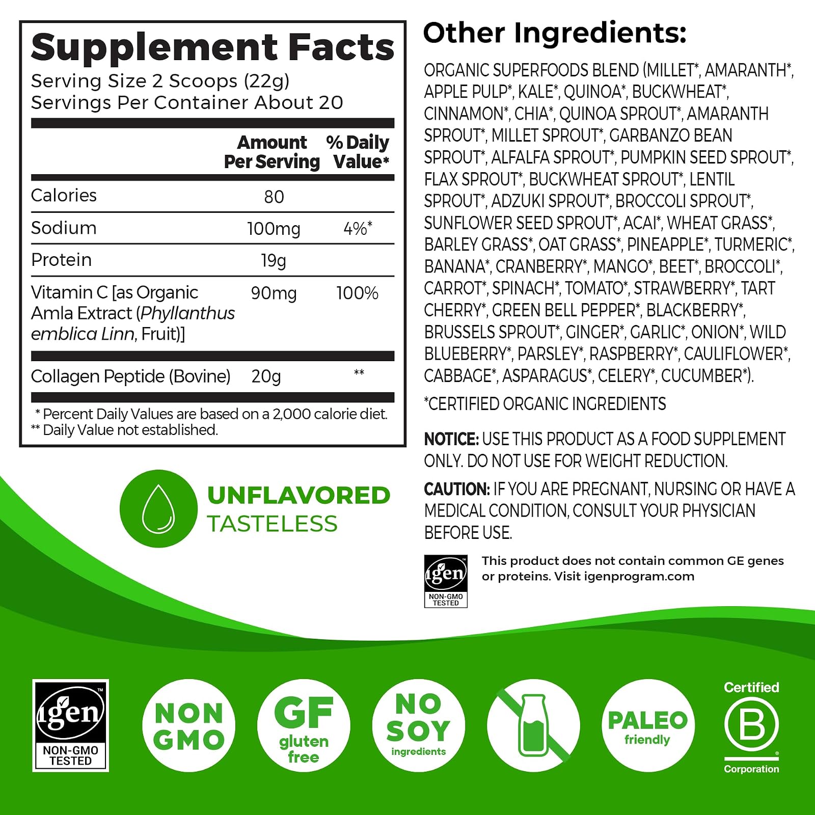 20g collagen peptides for beauty