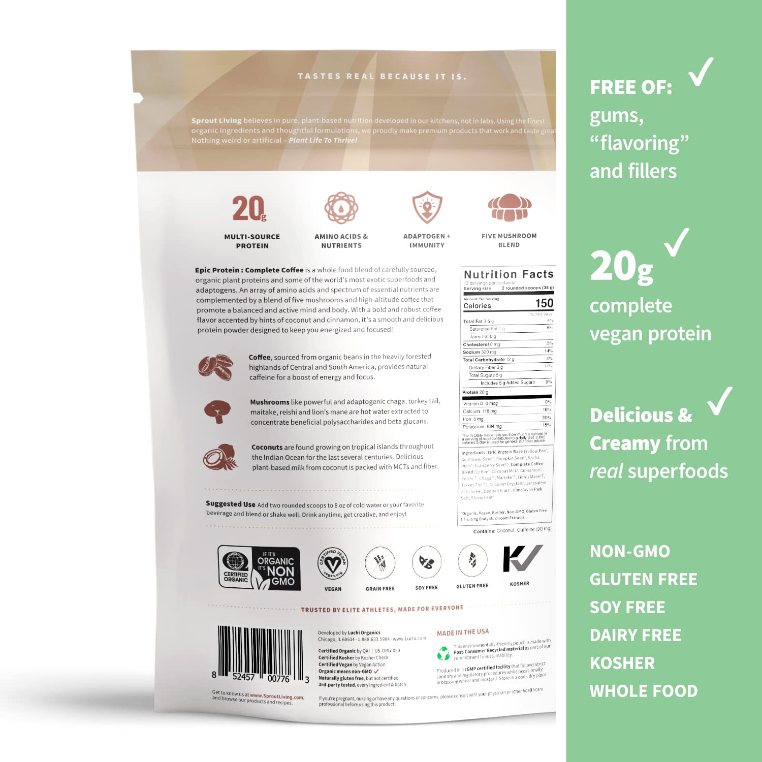 20g protein per serving coffee