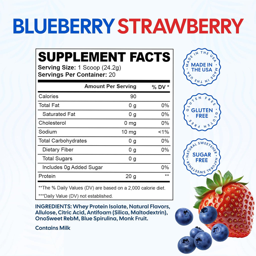 20g whey protein isolate per serving