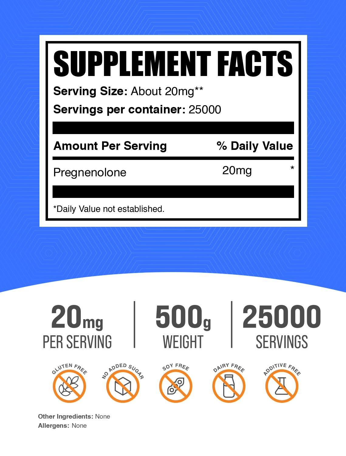 20mg Pregnenolone powder for wellness
