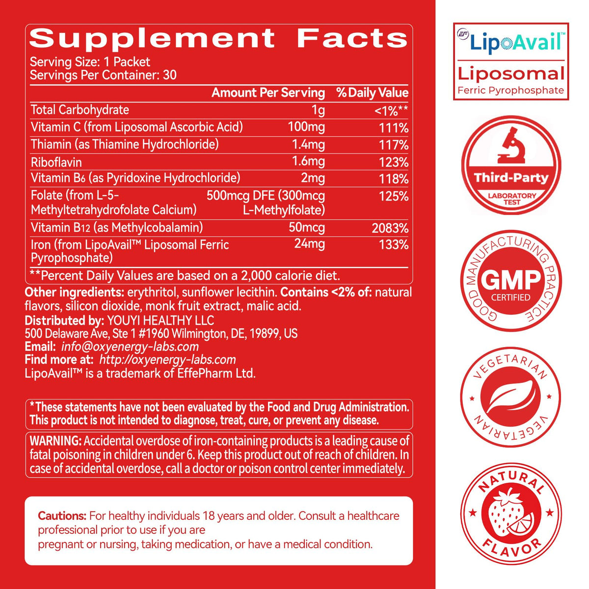 21 mg iron supplement packets