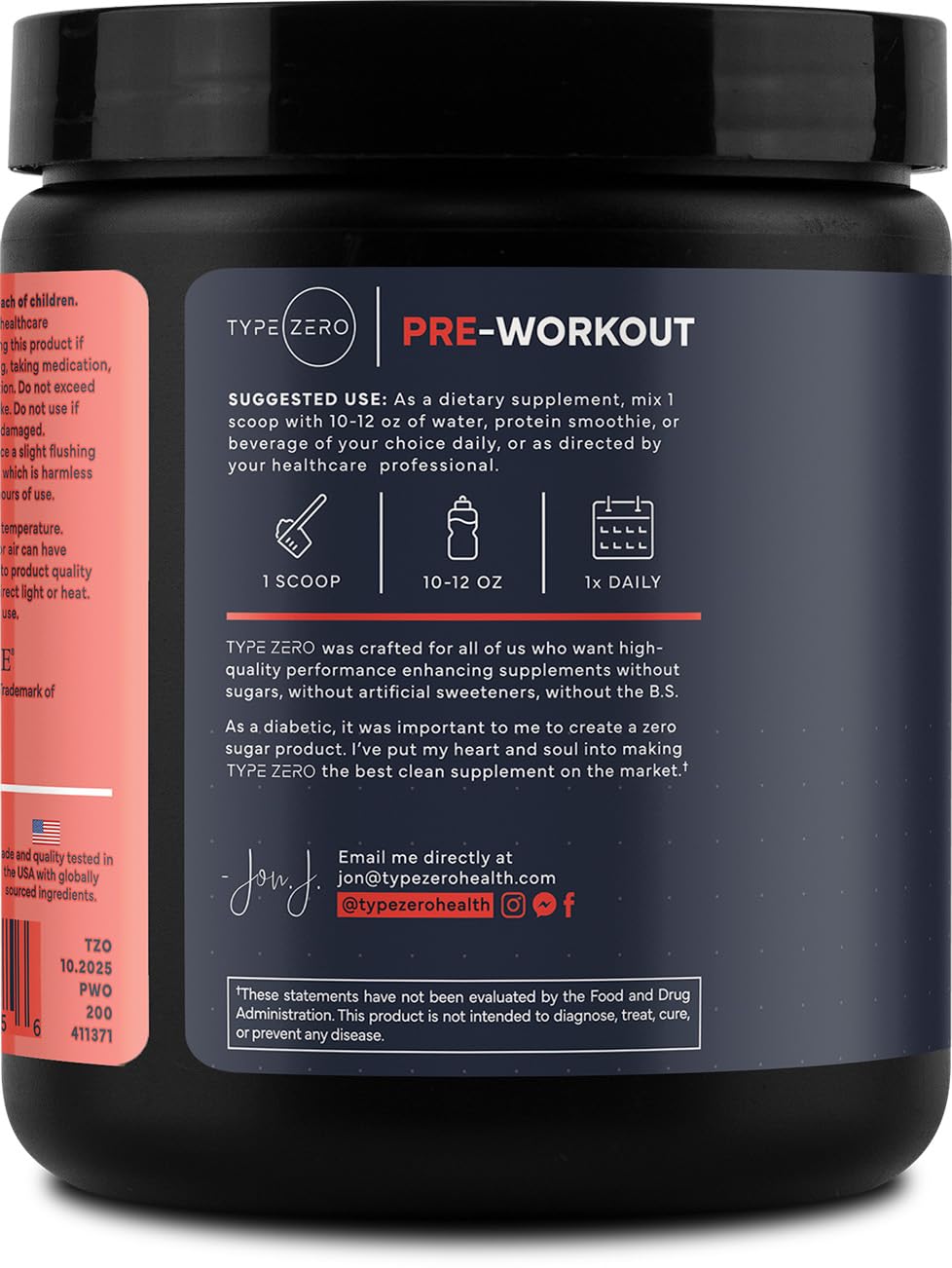 21 servings of Type Zero pre workout