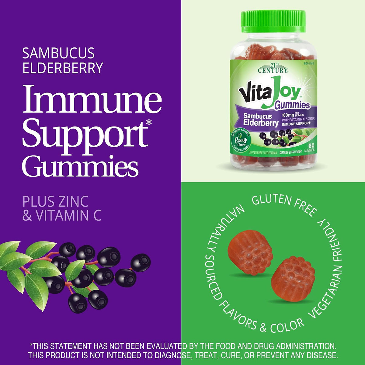 21st Century elderberry gummies for cold relief