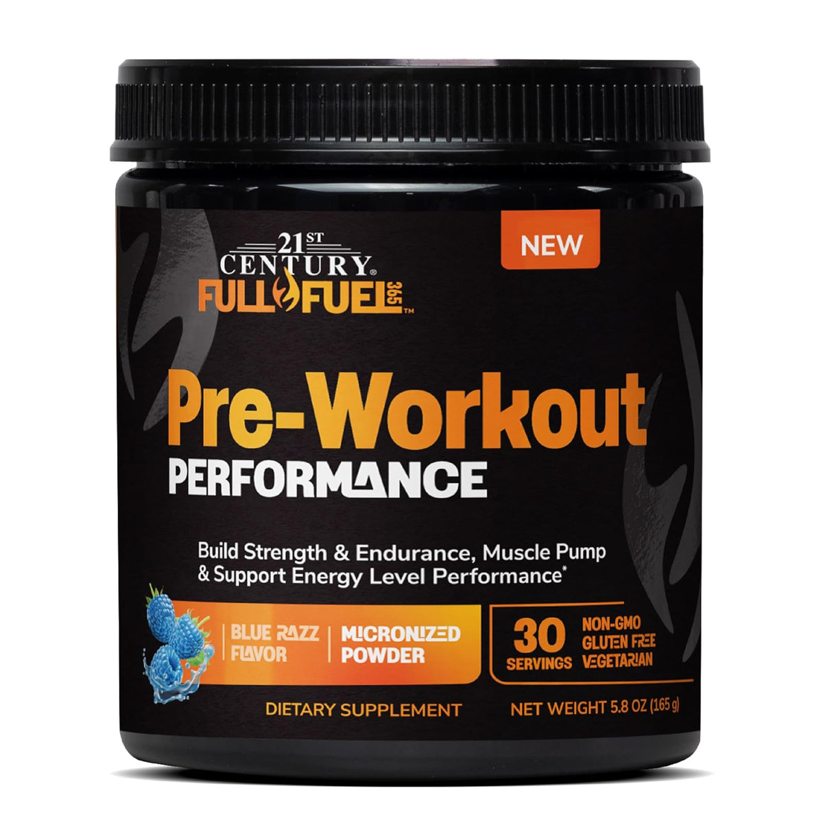 21st Century pre workout powder blue razz