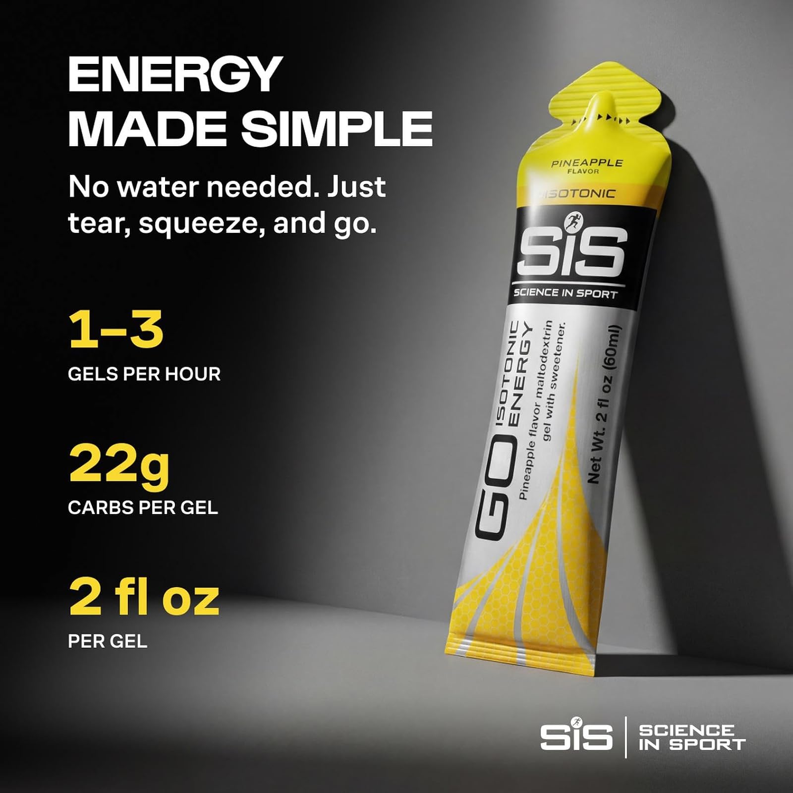 22 grams of carbs per gel