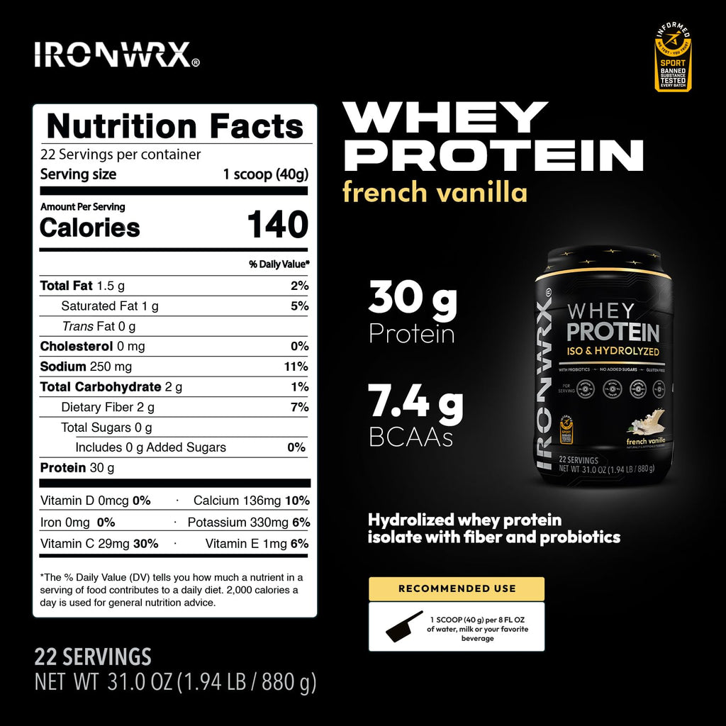 22 servings of premium whey isolate