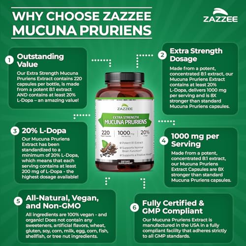 220 capsules of mucuna pruriens
